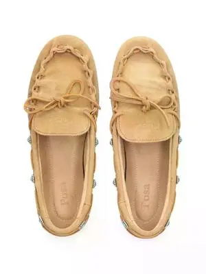 POSA Embellished Lace-up Loafers