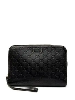 Gucci 2000-2015 Guccissima Clutch Bag - Black