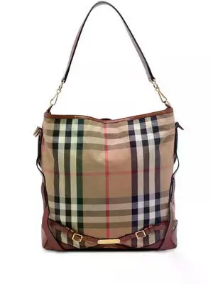 Burberry 2000-2017 House Check Canvas Gosford Bridle Satchel - Neutrals