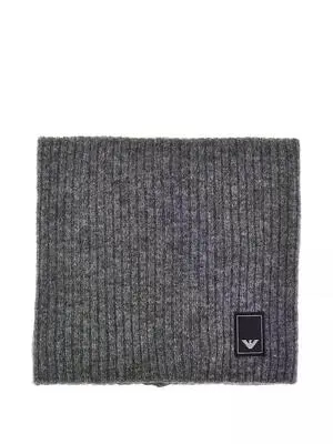 Emporio Armani Ribbed-knit Logo Patch Neck Warmer