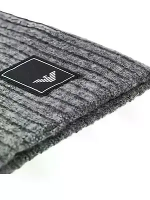 Emporio Armani Ribbed-knit Logo Patch Neck Warmer