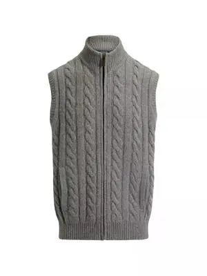 Polo Ralph Lauren Cable Knit Zip-up Vest - Grey