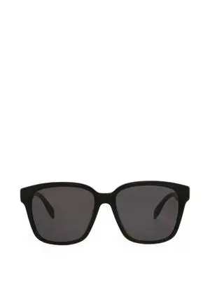 Alexander McQueen Logo-print Square-frame Sunglasses - Black