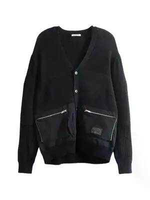 Undercover Zip-pocket Knit Cardigan - Black