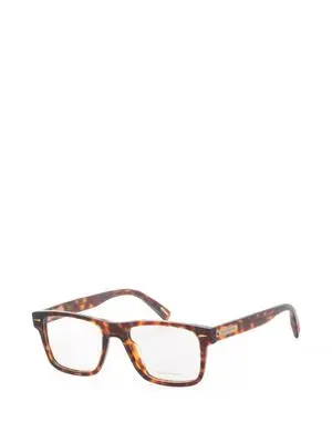 Chopard Tortoiseshell-effect Rectangle-frame Glasses - Brown
