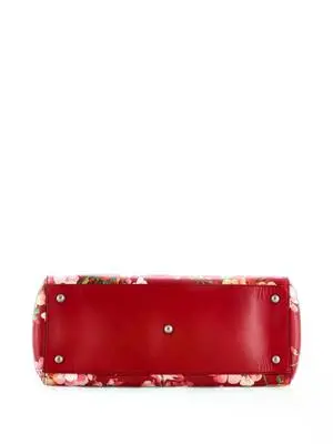 Gucci Bamboo Shopper Blooms Print Leather Medium Tote Bag