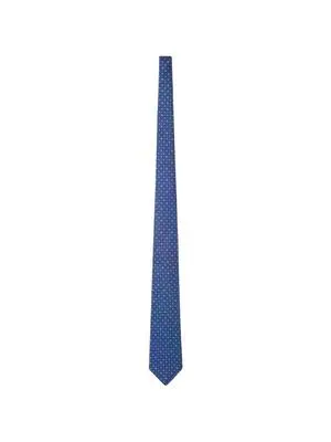Kiton Geometric-pattern Silk Tie - Blue