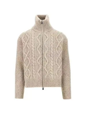 PIACENZA CASHMERE 1733 Cable-knit Zip-up Cardigan