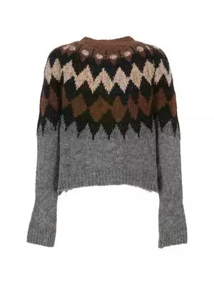 TELA Argyle-knit Cardigan