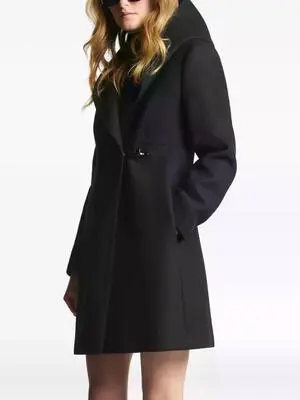 FAY Gancio-fastening Hooded Coat - Black