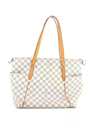 LOUIS VUITTON Damier Mm Tote Bag - White