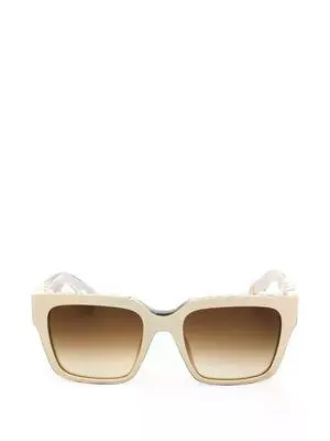 Roberto Cavalli Stud-embellished Rectangle-frame Sunglasses - Neutrals