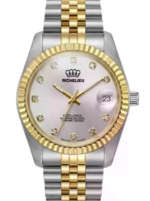 RICHELIEU SWISS 26mm Two-tone Fluted Bezel Watch