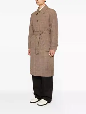 Drole De Monsieur Checked Belted Trench Coat