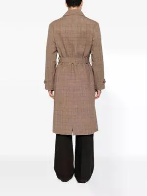 Drole De Monsieur Checked Belted Trench Coat
