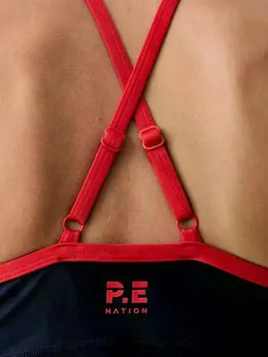 P.E Nation Paramount Logo-print Crossover-strap Sports Bra