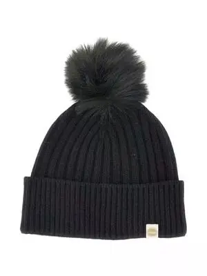COLMAR Pom-pom Ribbed Beanie Hat - Black
