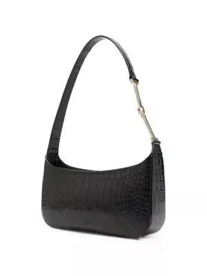 TOM FORD Crocodile-effect Leather Shoulder Bag - Black