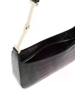TOM FORD Crocodile-effect Leather Shoulder Bag - Black