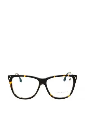 Victoria Beckham Tortoiseshell-effect Rectangle-frame Glasses - Brown