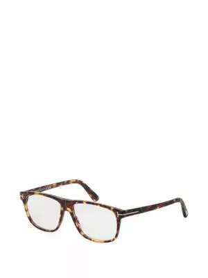 TOM FORD Tortoiseshell-effect Rectangle-frame Glasses - Brown