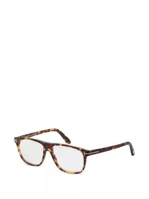 TOM FORD Tortoiseshell-effect Rectangle Eyeglasses - Brown