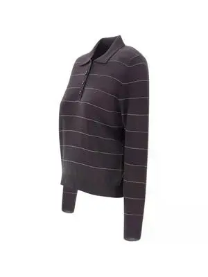 Eleventy Striped Wool Polo Shirt
