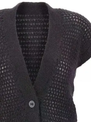 Eleventy Sleeveless Openwork-knit Cardigan