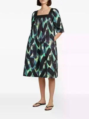 Saint Laurent 1990s Checkered Cotton Midi Dress
