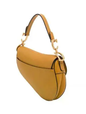 Dior Mini Grained Calfskin Saddle Bag Satchel - Brown