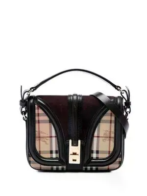 Burberry 2000-2017 Haymarket Check Coated Canvas Brickfield Satchel - Neutrals