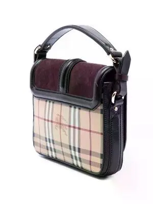 Burberry 2000-2017 Haymarket Check Coated Canvas Brickfield Satchel