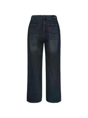 SOLID HOMME Elasticated-waist Faded Jeans - Blue