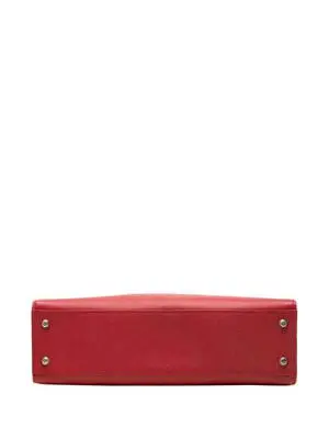 Burberry 2000-2017 Leather Tote Bag - Red