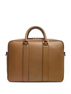 LANCEL Edgard Leather Briefcase - Brown