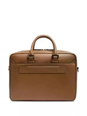 LANCEL Edgard Leather Briefcase - Brown
