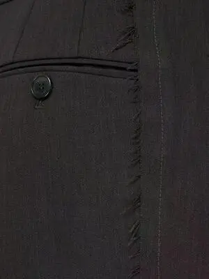 RE CODE Pleated Frayed-edge Shorts