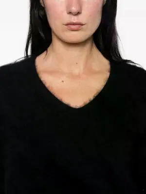IVORY PARIS Dolly V-neck Sweater - Black