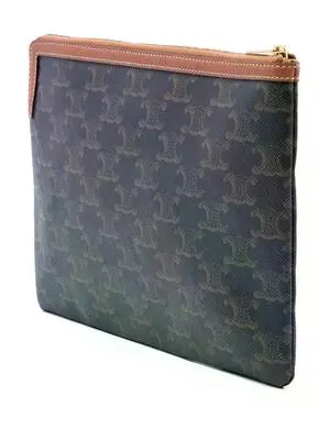 Celine 2020 Small Triomphe Coated Canvas Clutch Bag