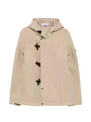 Stone Island Hooded Jacket With Toggle Fastening - Neutrals