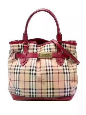Burberry 2000-2017 Haymarket Check Coated Canvas Golderton Satchel
