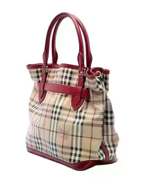 Burberry 2000-2017 Haymarket Check Coated Canvas Golderton Satchel
