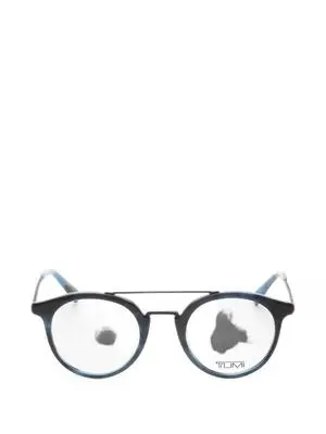 Tumi Double-bridge Round-frame Glasses - Blue