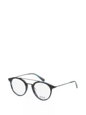 Tumi Double-bridge Round-frame Glasses