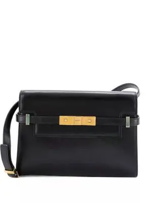 Saint Laurent Manhattan Leather Small Shoulder Bag - Black