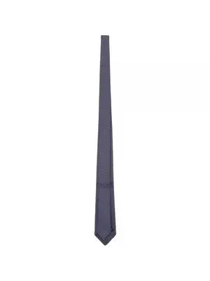 Kiton Geometric-print Silk Tie - Blue