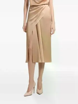 Elie Saab Draped Wrap-style Midi Skirt