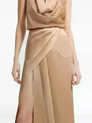 Elie Saab Draped Wrap-style Midi Skirt