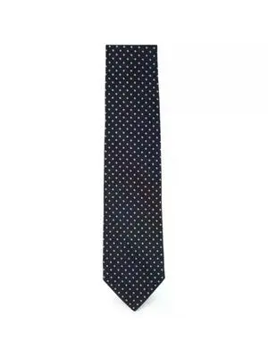 BARBA NAPOLI Geometric-pattern Silk Tie - Black