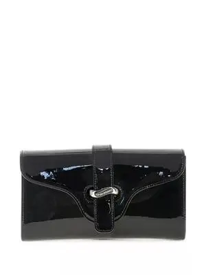 Emporio Armani Patent Leather Chain-link Clutch Bag - Black